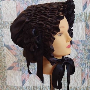 Mourning Bonnet - Drawn Bonnet - Capote Bonnet - Drawn Poke Bonnet ...