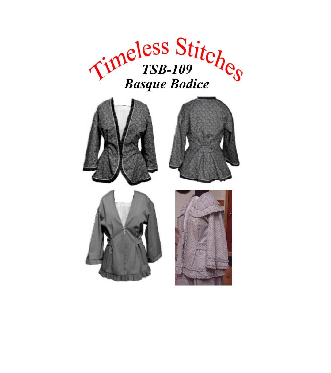 Basque Bodice /mid- 19th Century/ Civil War Era Bodice Pattern ...