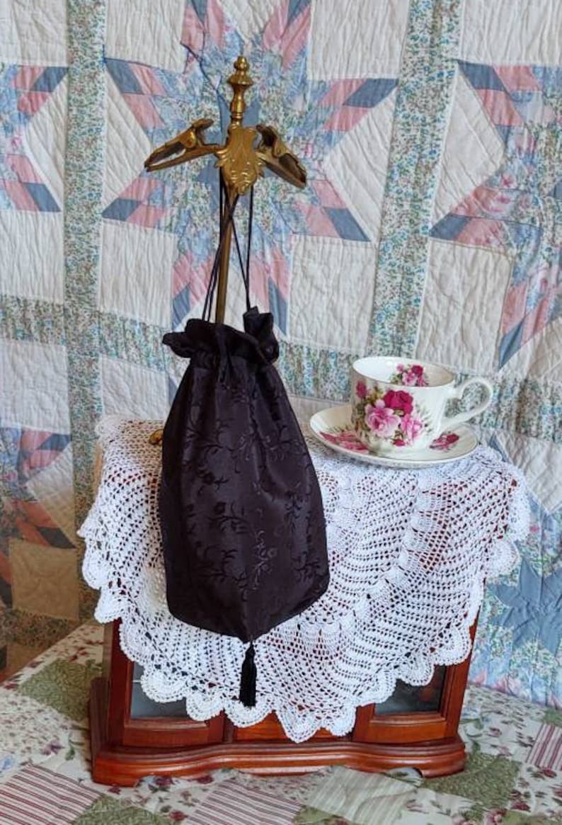 Reticule drawstring bag 19th Century Victorian purse | Etsy
