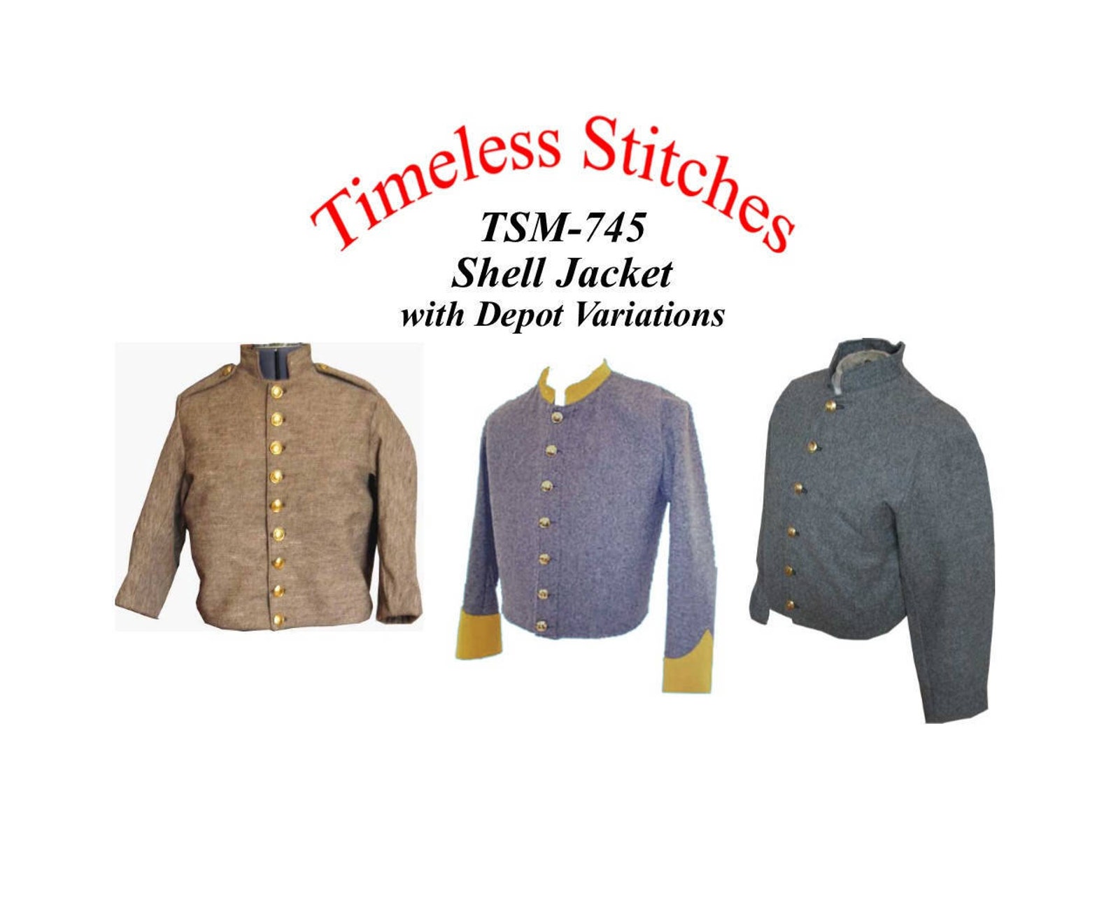 Shell Jacket With Depot Variations/ Union and Confederate | Etsy