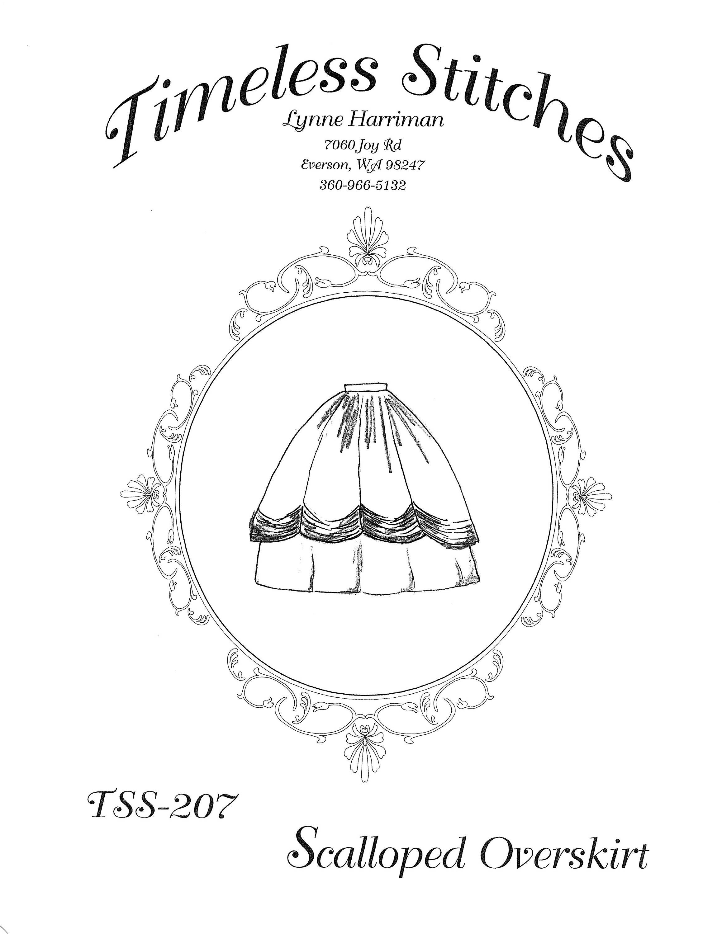 Scalloped Over Skirt / 19th Century Over Skirt Pattern/ - Etsy