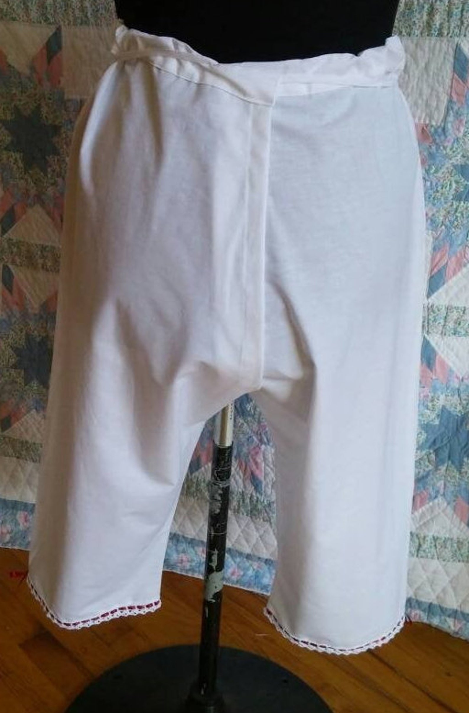 BANDED Split Crotch Drawers / Pantaloons With Hand Crocheted | Etsy