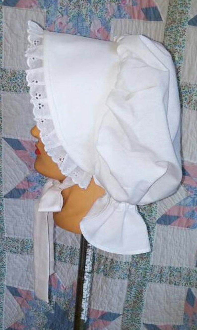 Prairie Bonnet Cloth Bonnet Poke Bonnet Adult Size 19th - Etsy Israel