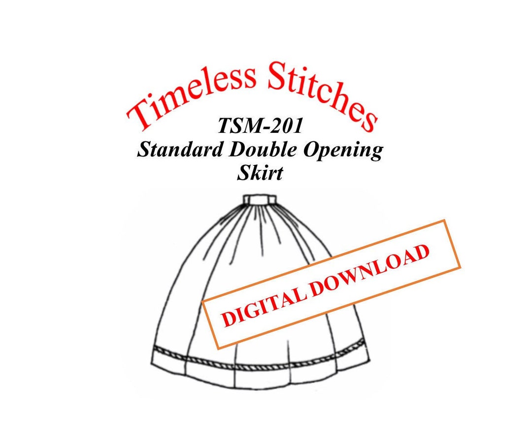 Standard Double Opening Skirt / 19th Century Basic Skirt Pattern ...