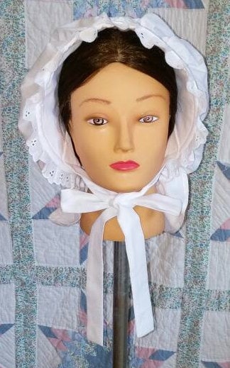 Prairie Bonnet, Cloth Bonnet, Poke Bonnet - Adult Size - 19th Century ...