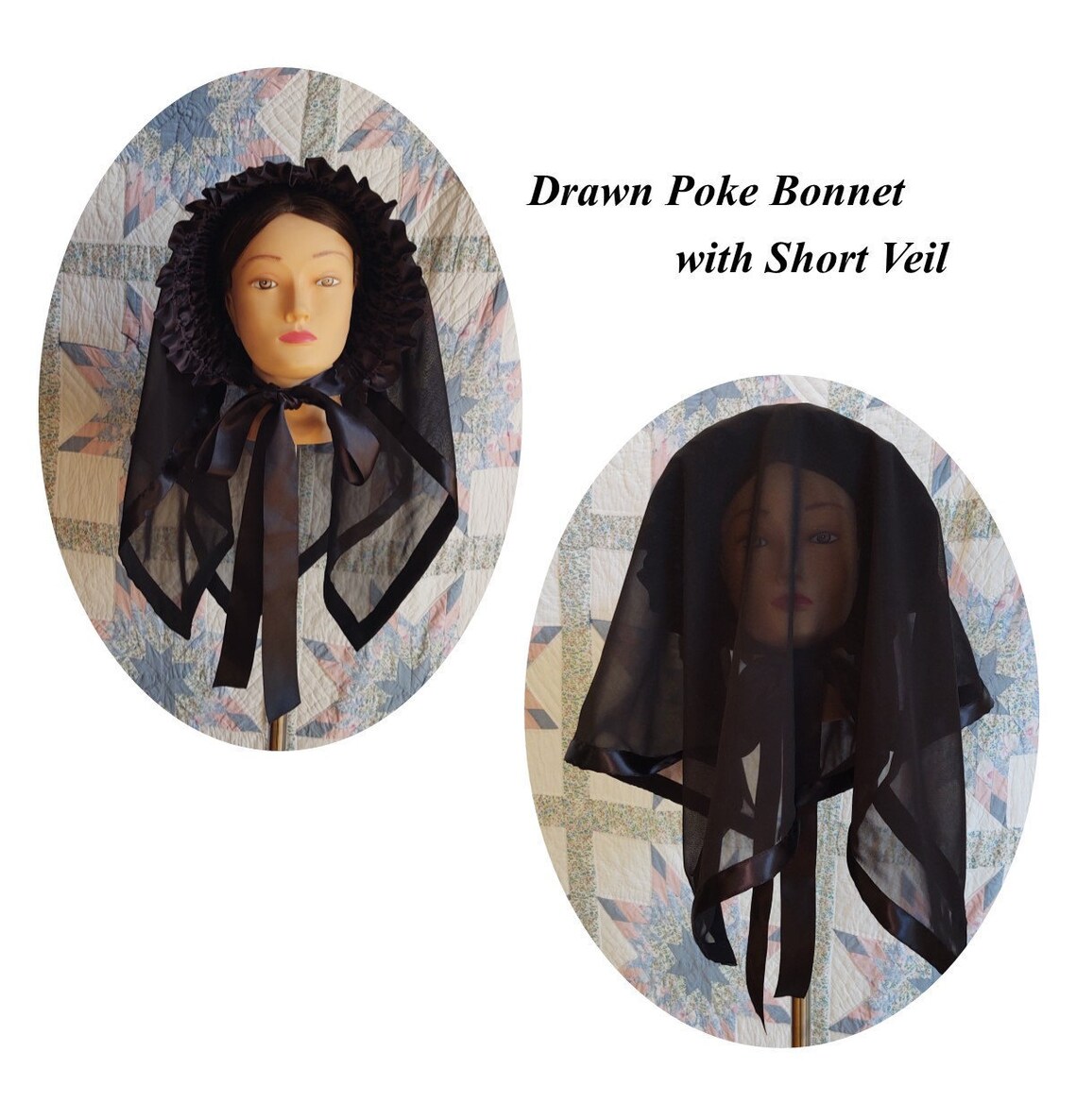 Mourning Bonnet Drawn Bonnet Capote Bonnet Drawn Poke | Etsy