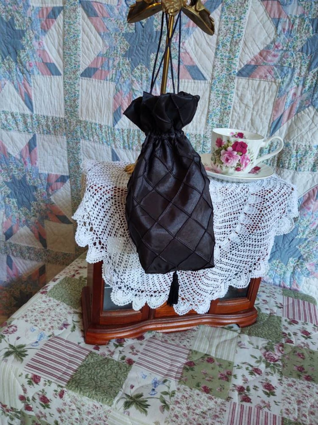 Reticule Drawstring Bag, 19th Century Victorian Purse, Evening, Civil ...