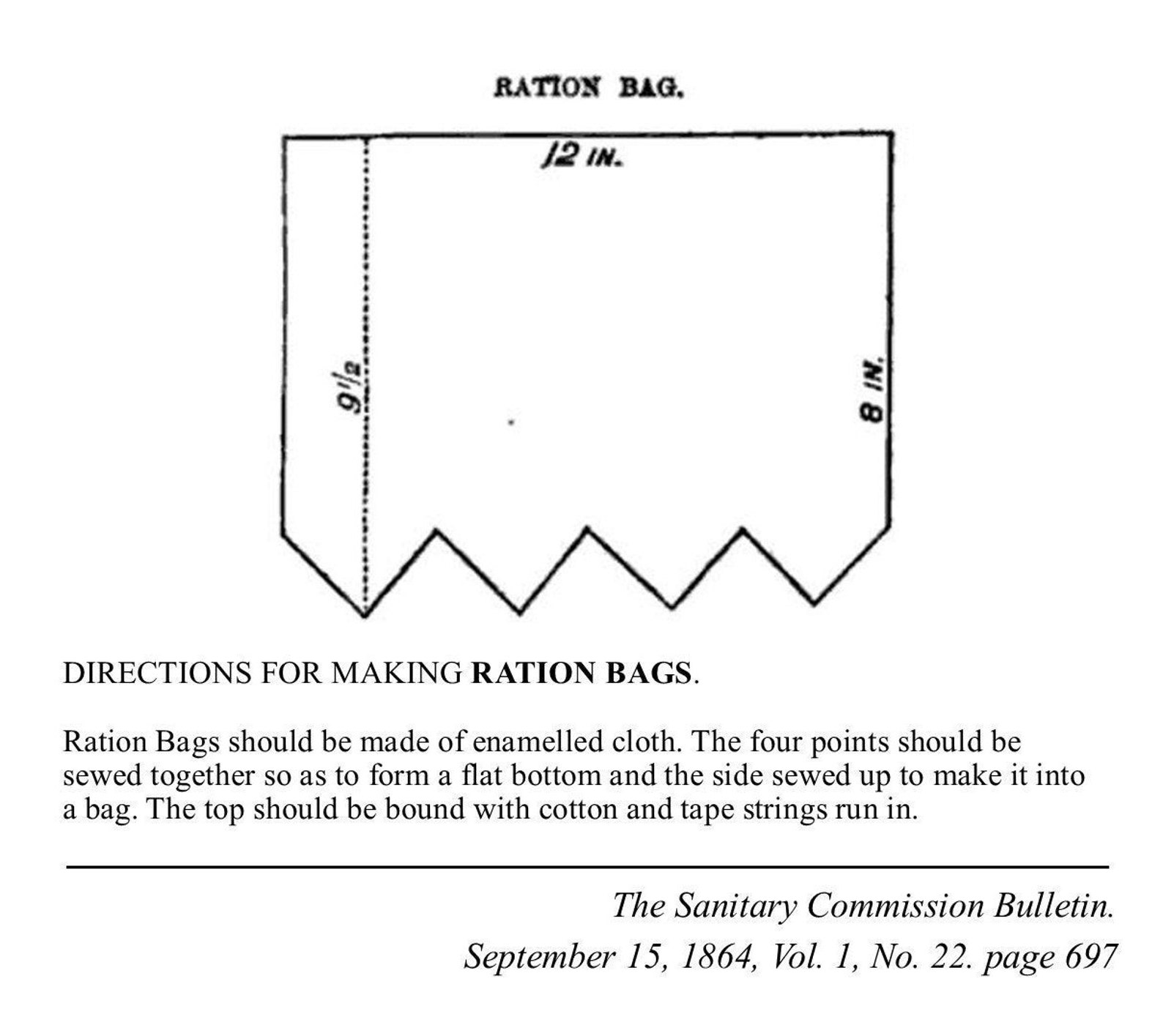 Set of 2 Tarred Ration Bags - USSC - Sanitary Commission Ration Bag ...