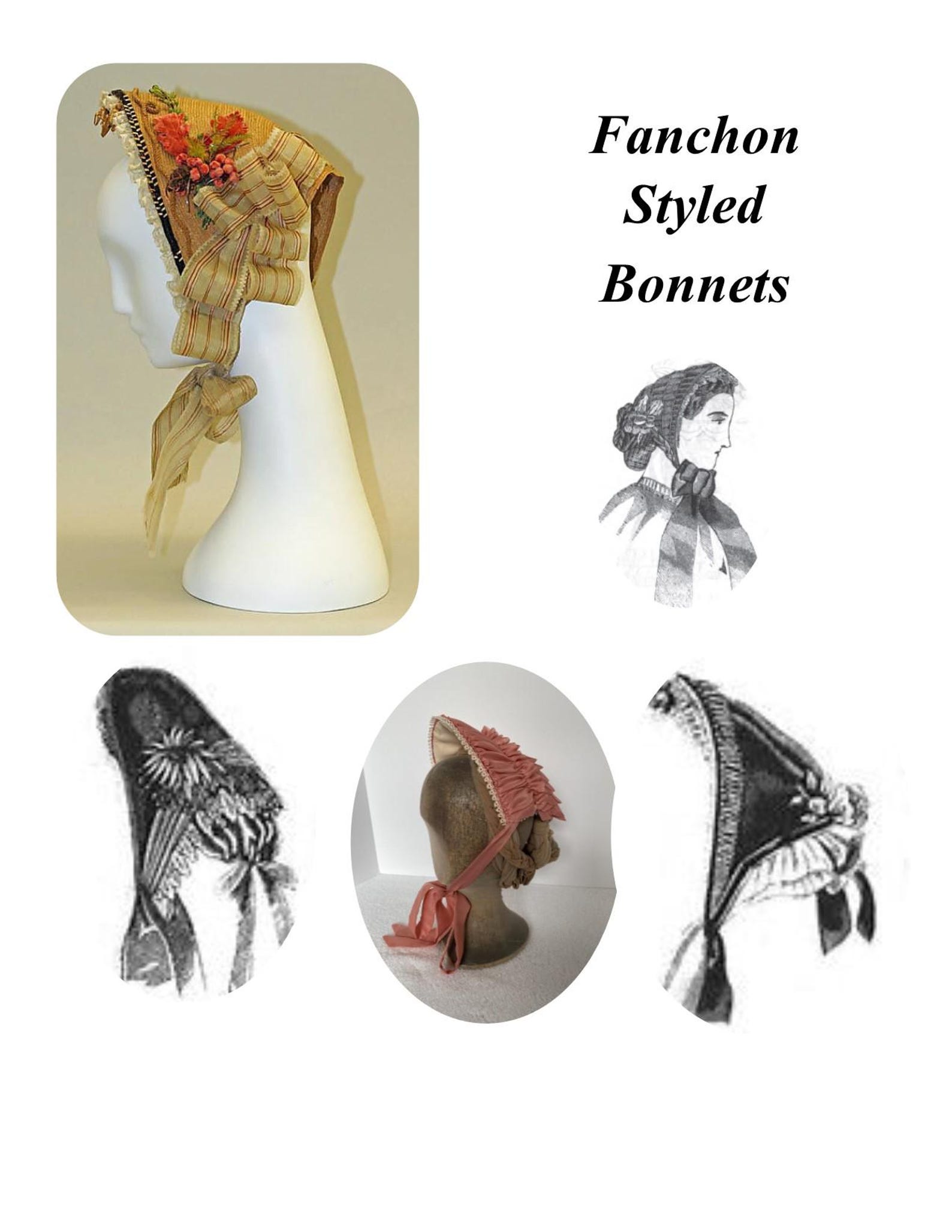 Wine Fanchon Bonnet, Choice of Embellishment, Dinner Bonnet - Empire ...