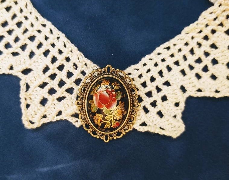 Cameo Brooch with choice of 3 colored backgrounds 19th | Etsy