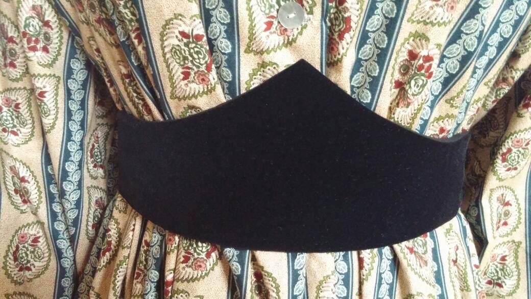 Plain Black Velvet Medici Belt Pointed OR Curved | Etsy