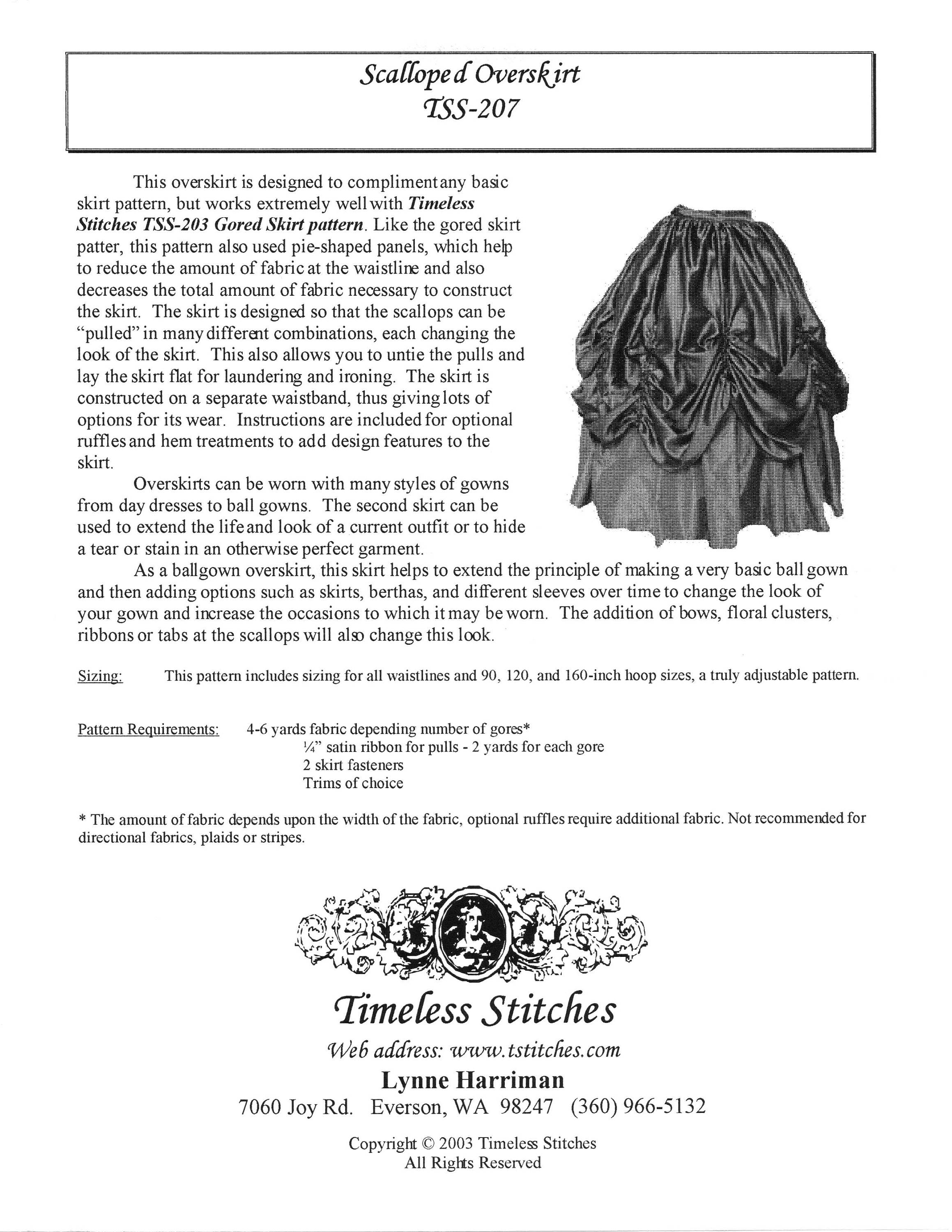 Scalloped Over Skirt / 19th Century Over Skirt Pattern/ - Etsy