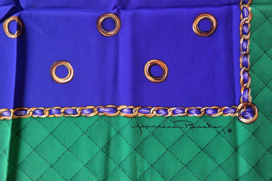 Vintage Jeannene Booher for Maggie London Scarves Silk Scarf Green ...