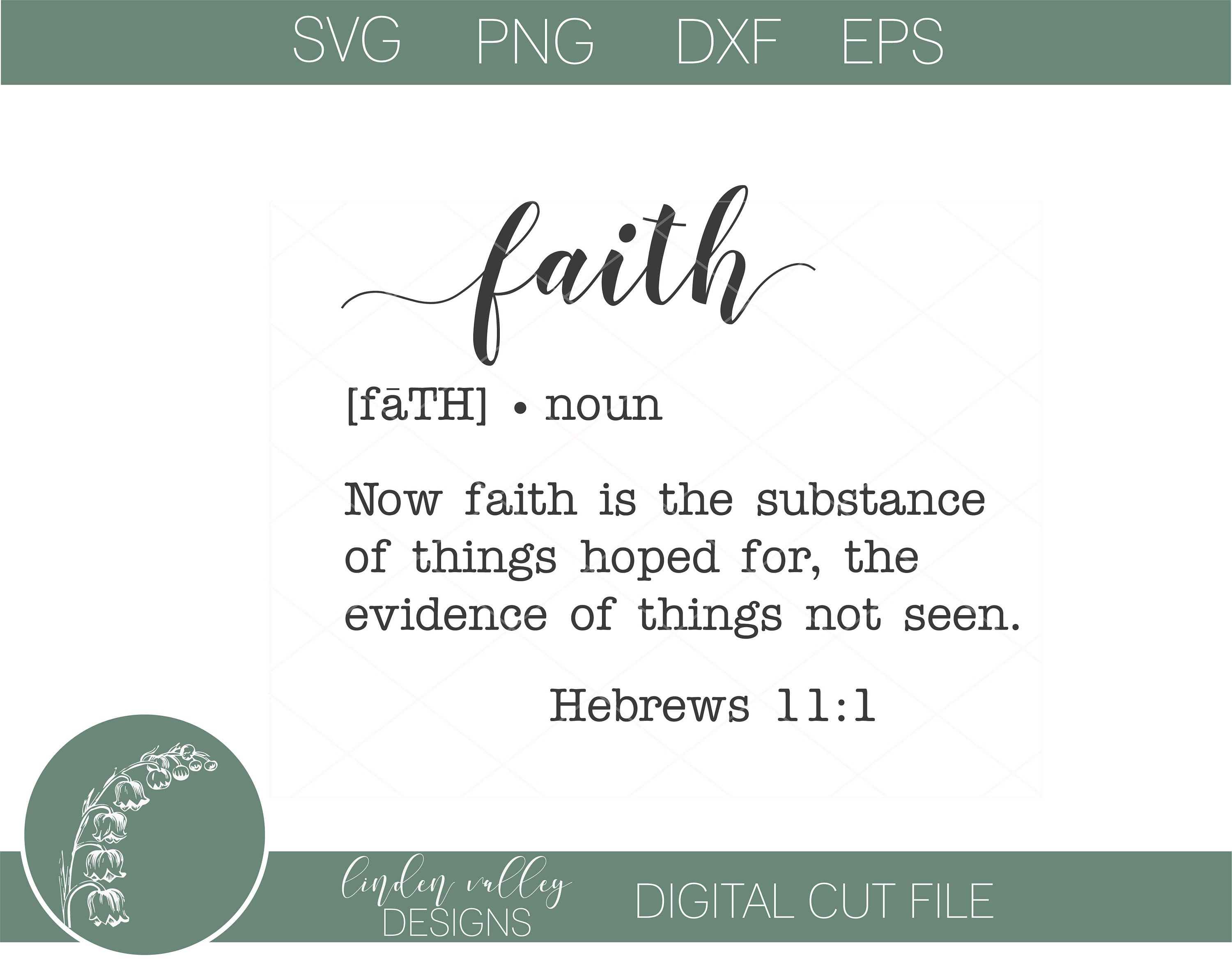 Faith Definition Typographybible Svgpngepsdxfcut - Etsy