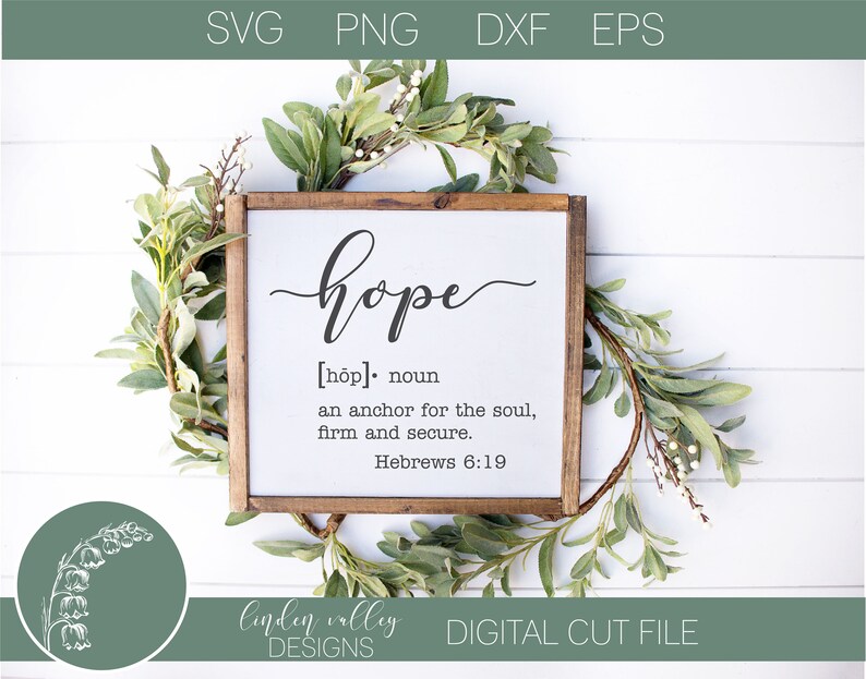 Hope Definition Typographysvgbiblescripturesvgpngepsdxfcut ...