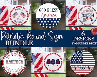 Patriotic Round Svg - Etsy