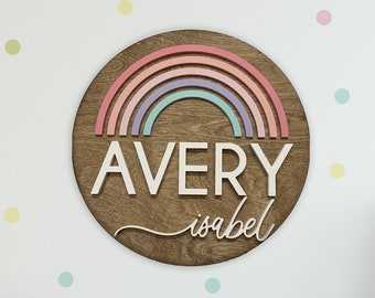 Rainbow Name Sign | Etsy