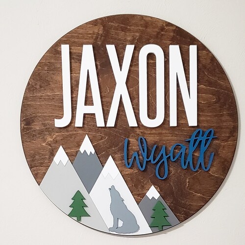 Custom Wooden Mountain Sign Moose Woodland Theme Outdoor - Etsy