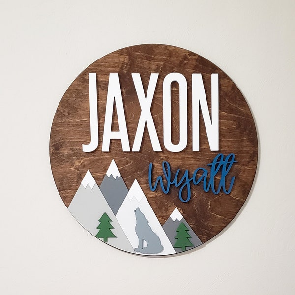 Wolf Nursery Name Sign - Etsy