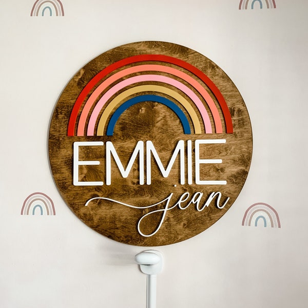 Rainbow Name Sign - Etsy