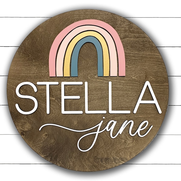 Rainbow Name Sign - Etsy