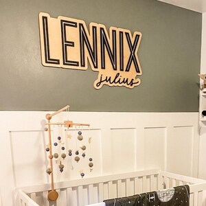 Outline Name Sign, Wooden Name Sign, Large Wood Name Sign, Nursery Wall ...
