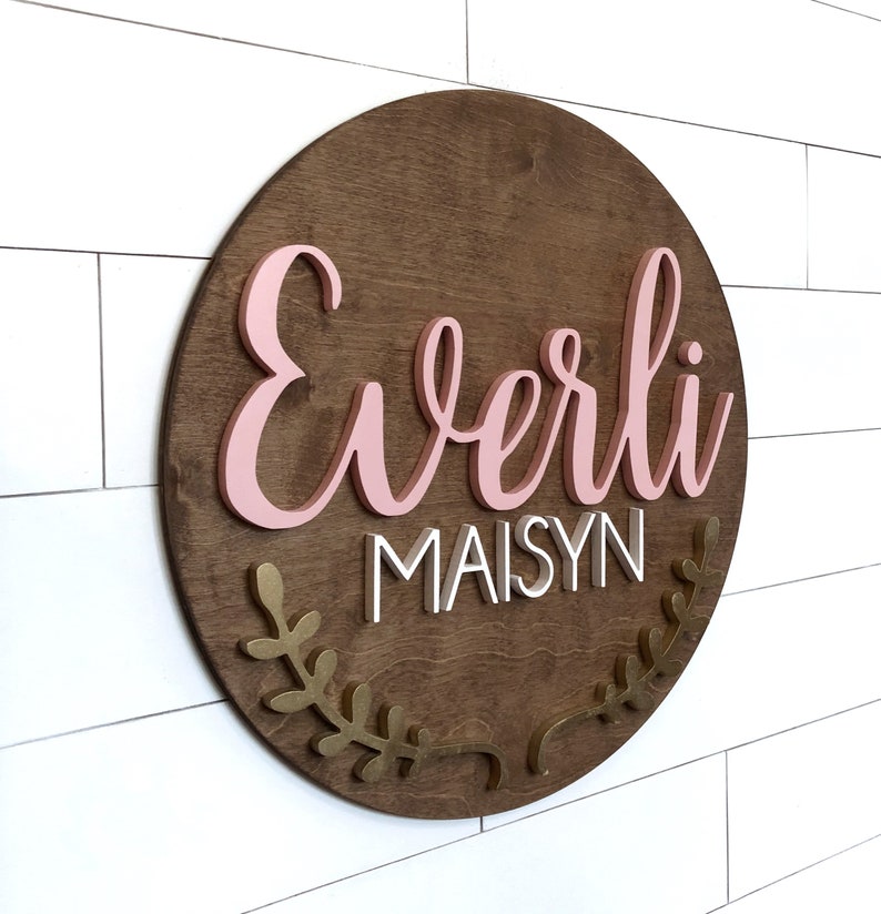 Custom Name Sign Round Sign Baby Name Sign Nursery Room | Etsy