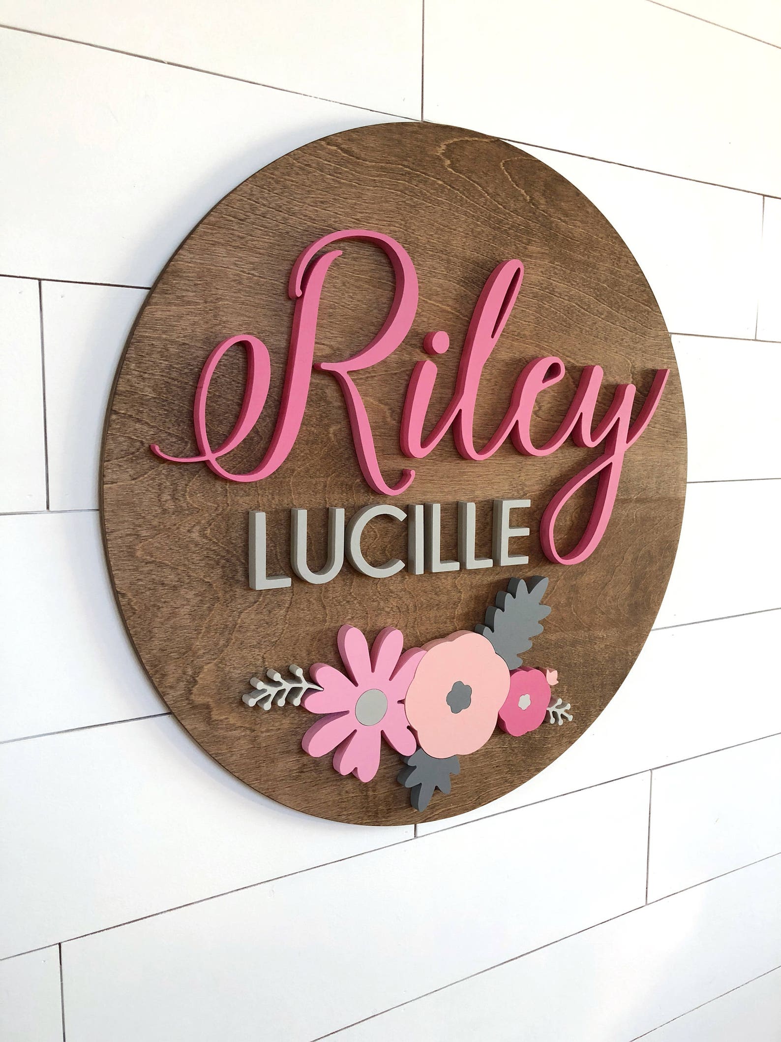 Custom Name Sign Round Sign Baby Name Sign Nursery Room - Etsy