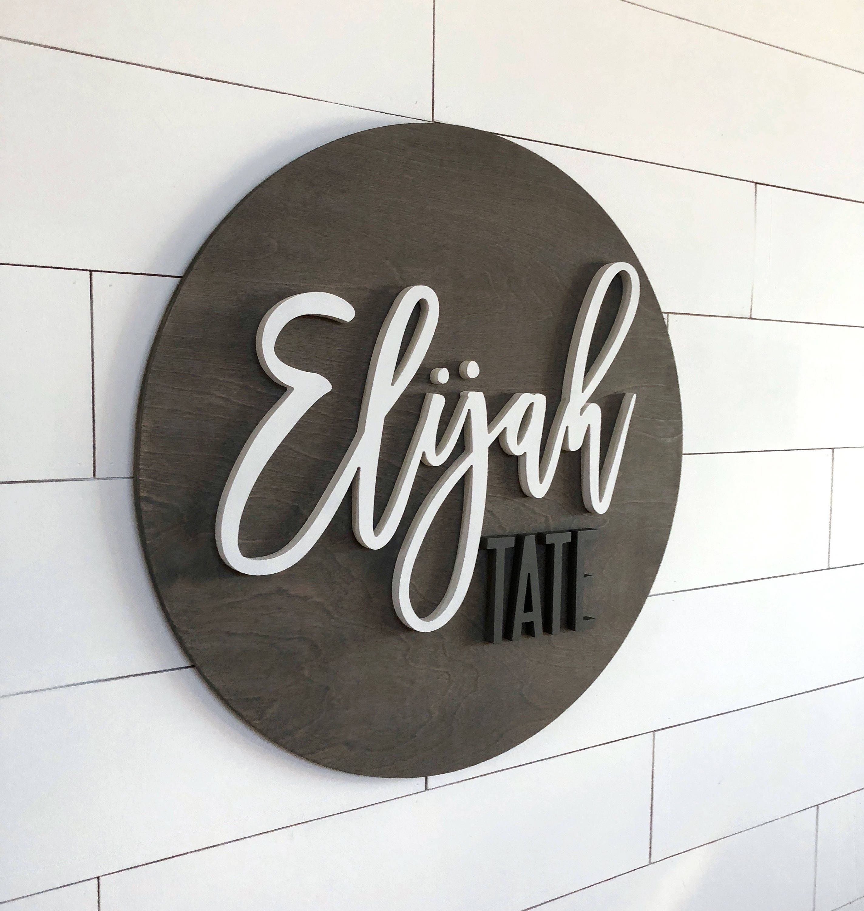 Custom Name Sign 1236 Round Sign Baby Name | Etsy