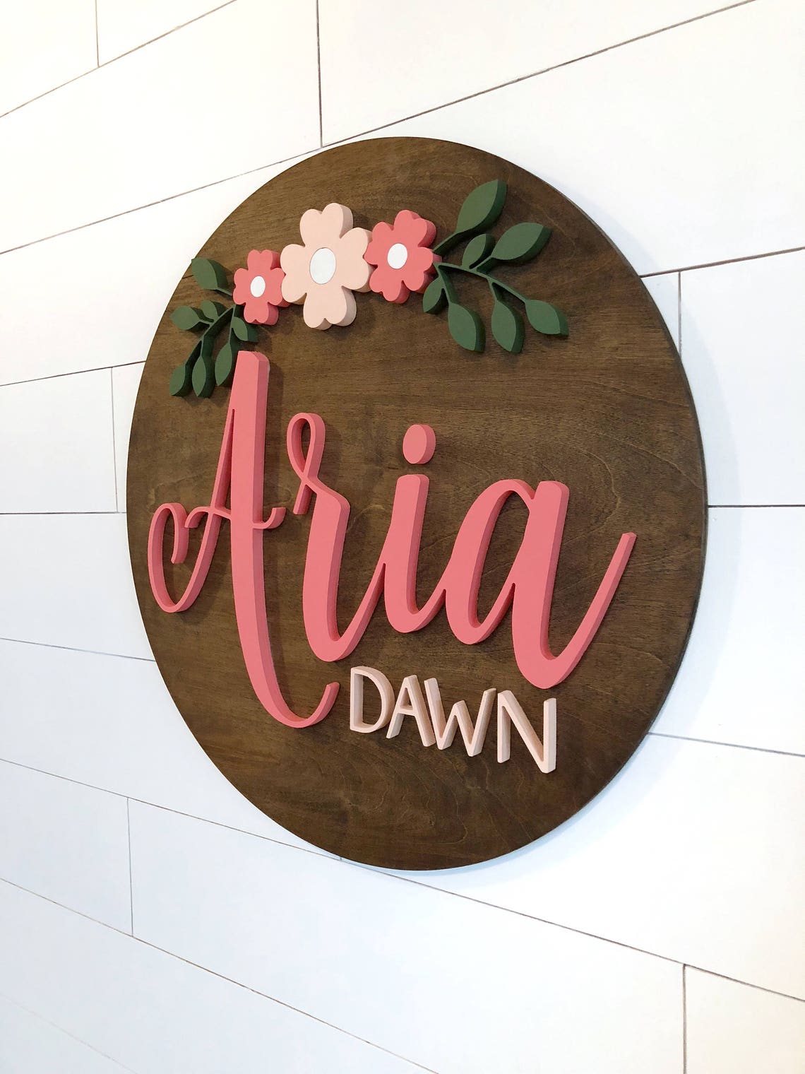 Custom Flower Name Sign 1836 Round Sign | Etsy