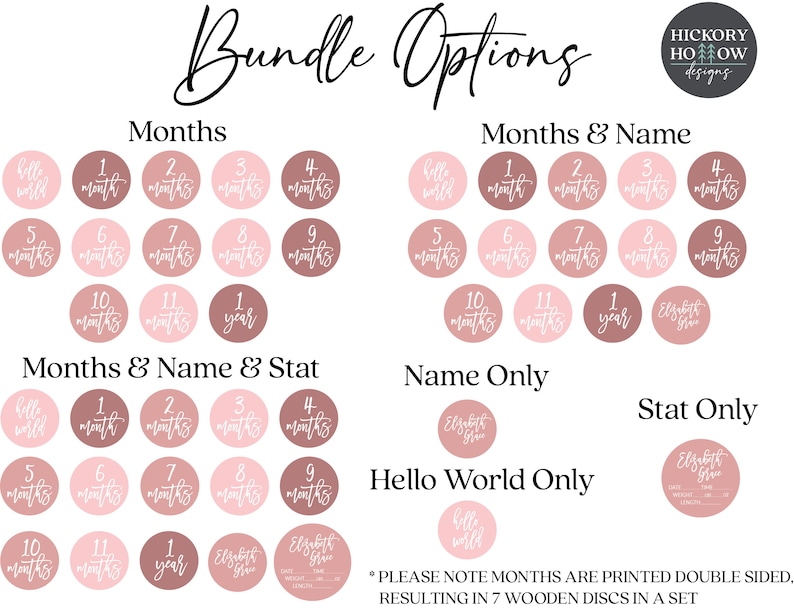 Pink Ombre Milestone Markers, First Year Photo Props, Baby Shower Gift ...
