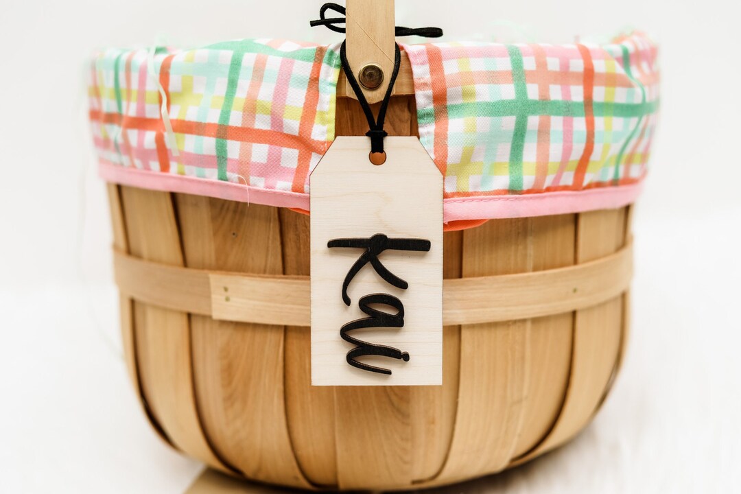 Personalized Wooden Easter Tag, Easter Basket Name Tag, Farmhouse Name ...