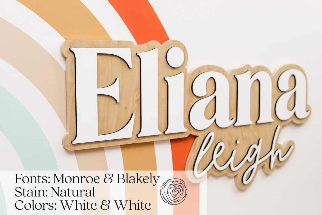 Large Wooden Outlined Name Sign for Nursery - Etsy