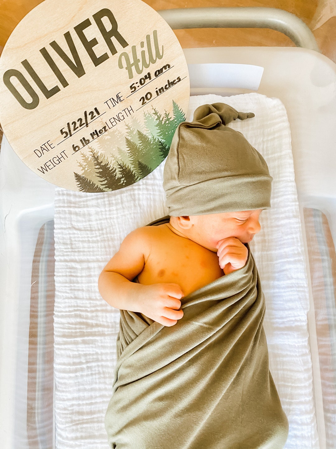 Baby Birth Stat Sign | Personalized Birth Announcement Sign | Printed ...