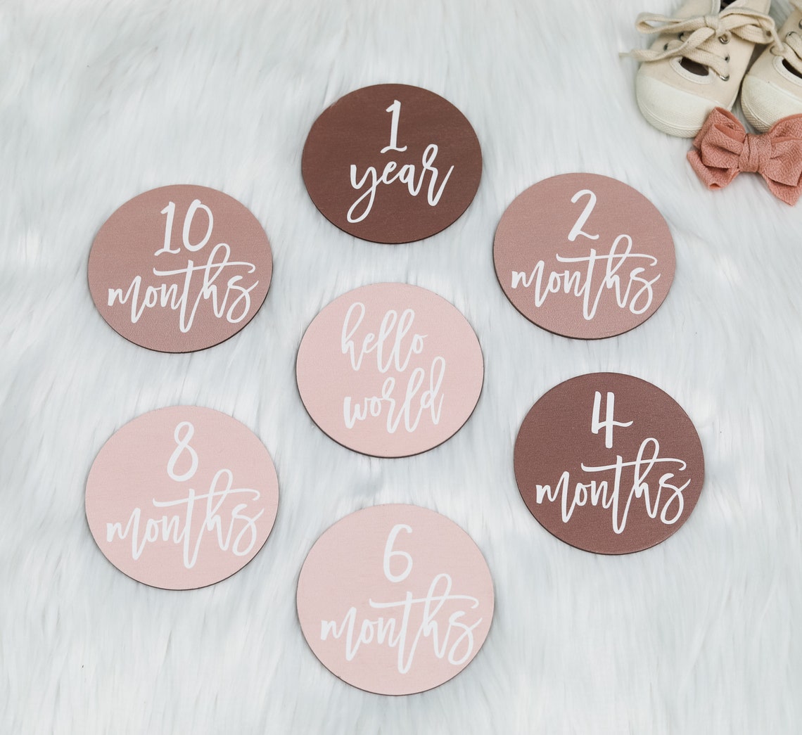 Pink Ombre Milestone Markers First Year Photo Props Baby - Etsy