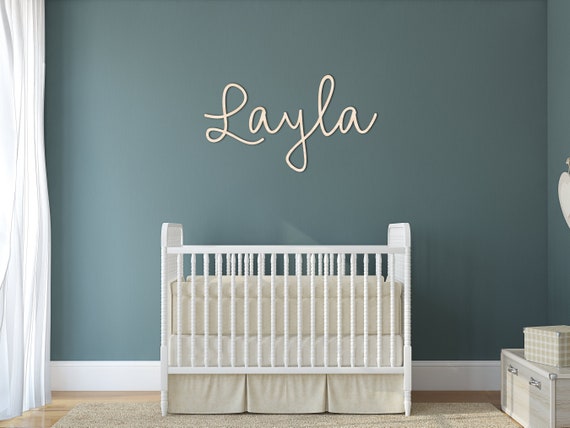 Wooden Name Cutout Cursive Name Custom Name Sign Baby - Etsy