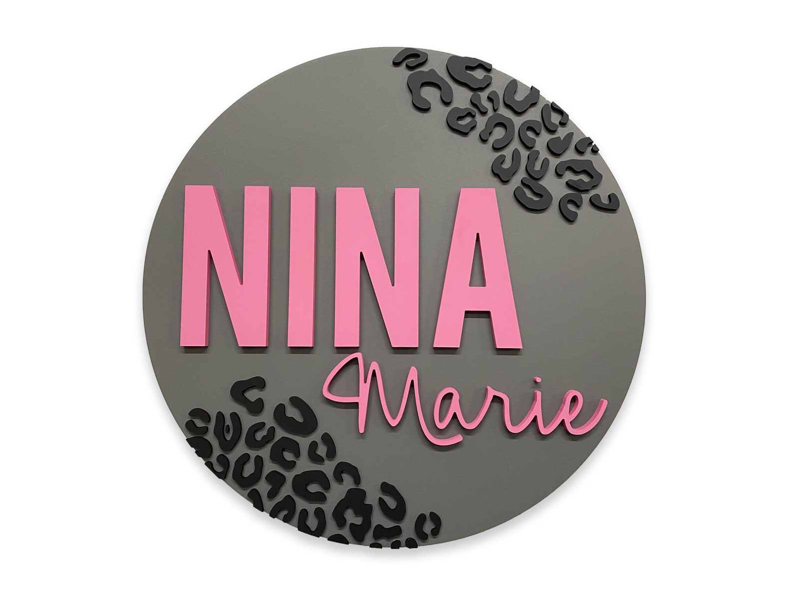 Cheetah Nursery Name Sign Girl Nursery Decor Baby Gift 3D | Etsy