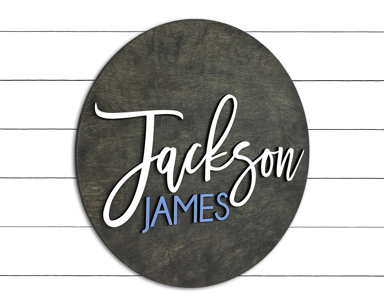 Nursery Name Sign 12-36 Inch Baby Shower Personalized Round | Etsy