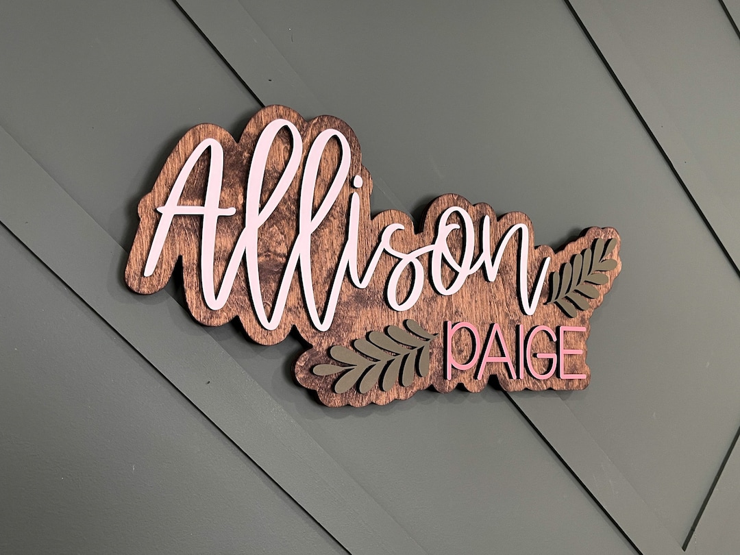 Greenery Name Sign, Nursery Name Sign, Sun Nursery Decor, Botanical ...