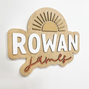 Boho Name Sign, Nursery Name Sign, Sun Nursery Decor, Boho Sun Name ...