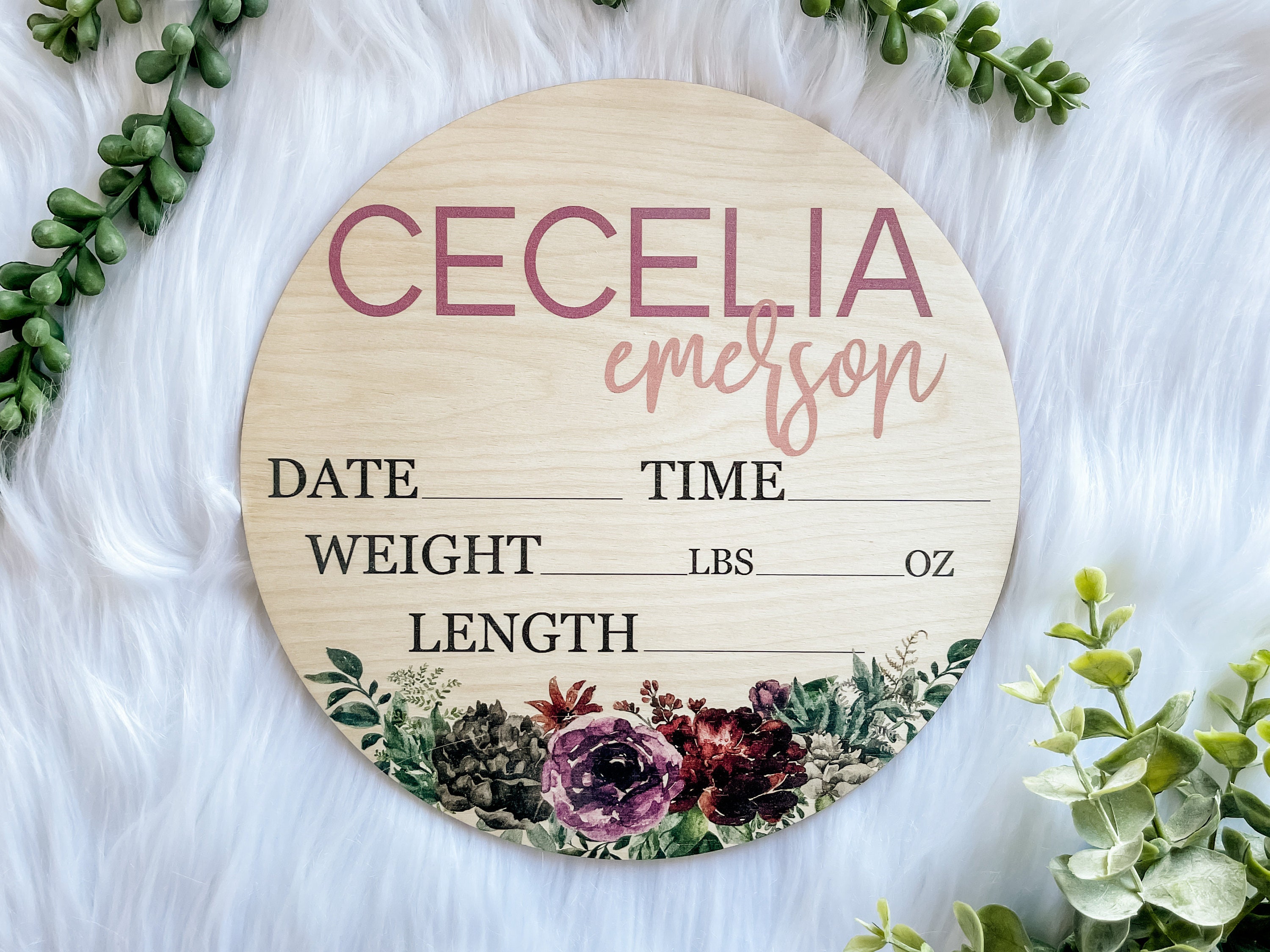 Baby Birth Stat Sign | Personalized Birth Announcement Sign | Printed ...