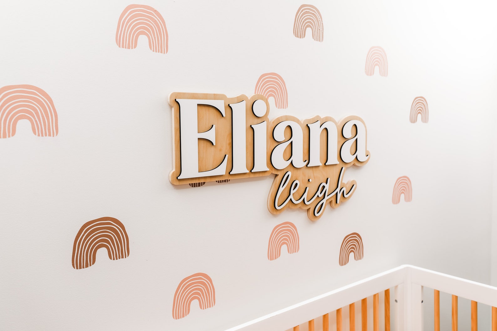 Outline Name Sign, Custom Girl Name Sign, Boho Nursery, Above Crib ...