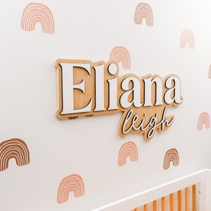 Outline Name Sign, Custom Girl Name Sign, Boho Nursery, Above Crib ...