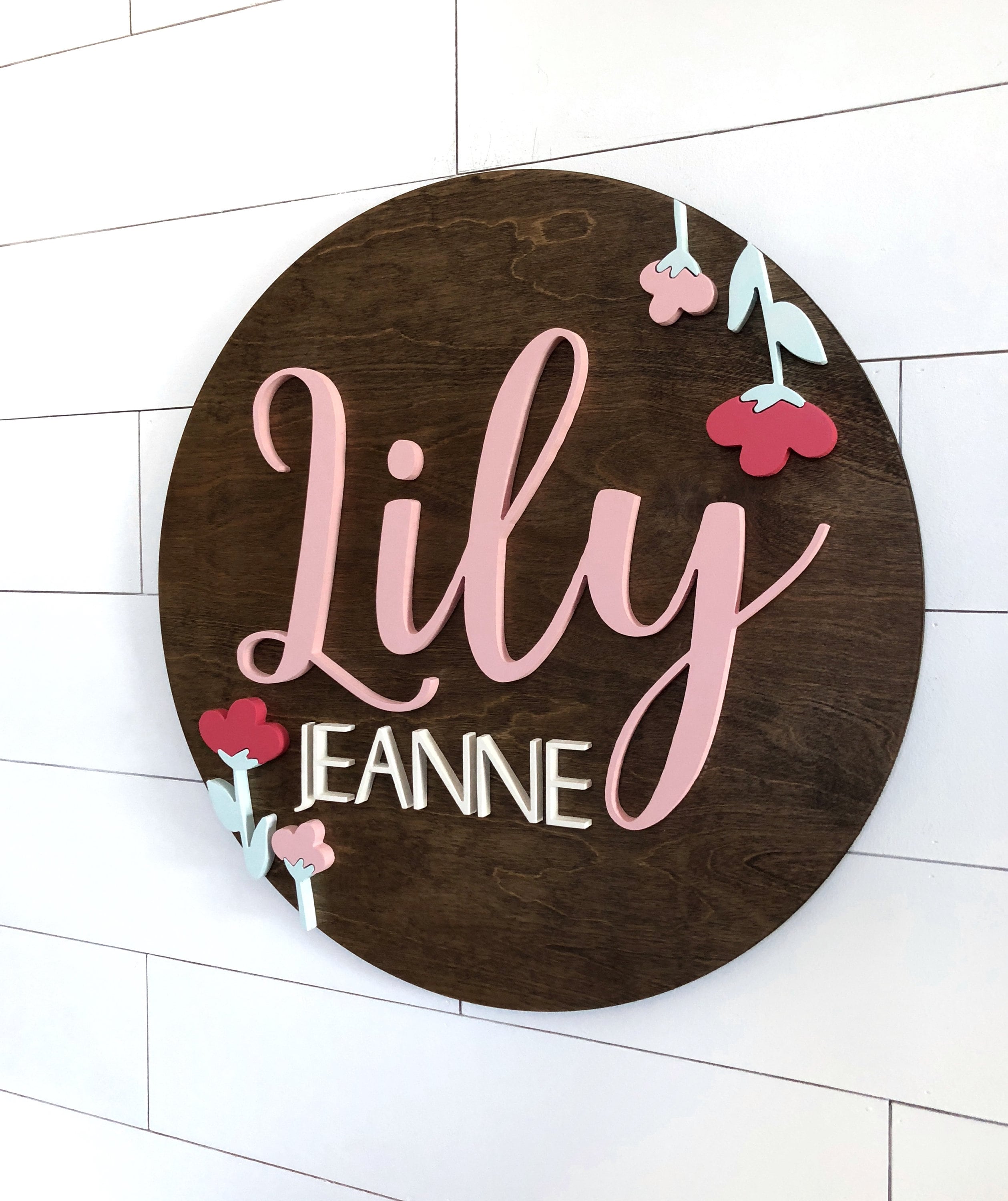 Custom Name Sign Round Sign Baby Name Sign Nursery Room | Etsy