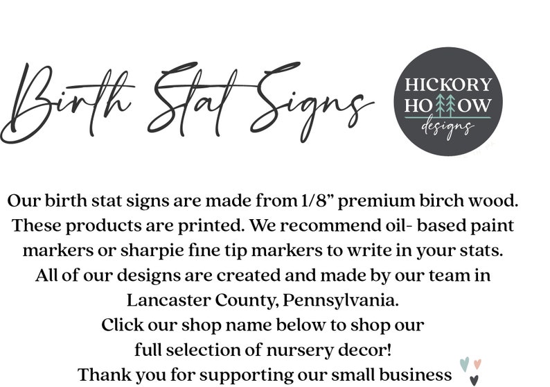 Baby Birth Stat Sign Personalized Birth Announcement - Etsy