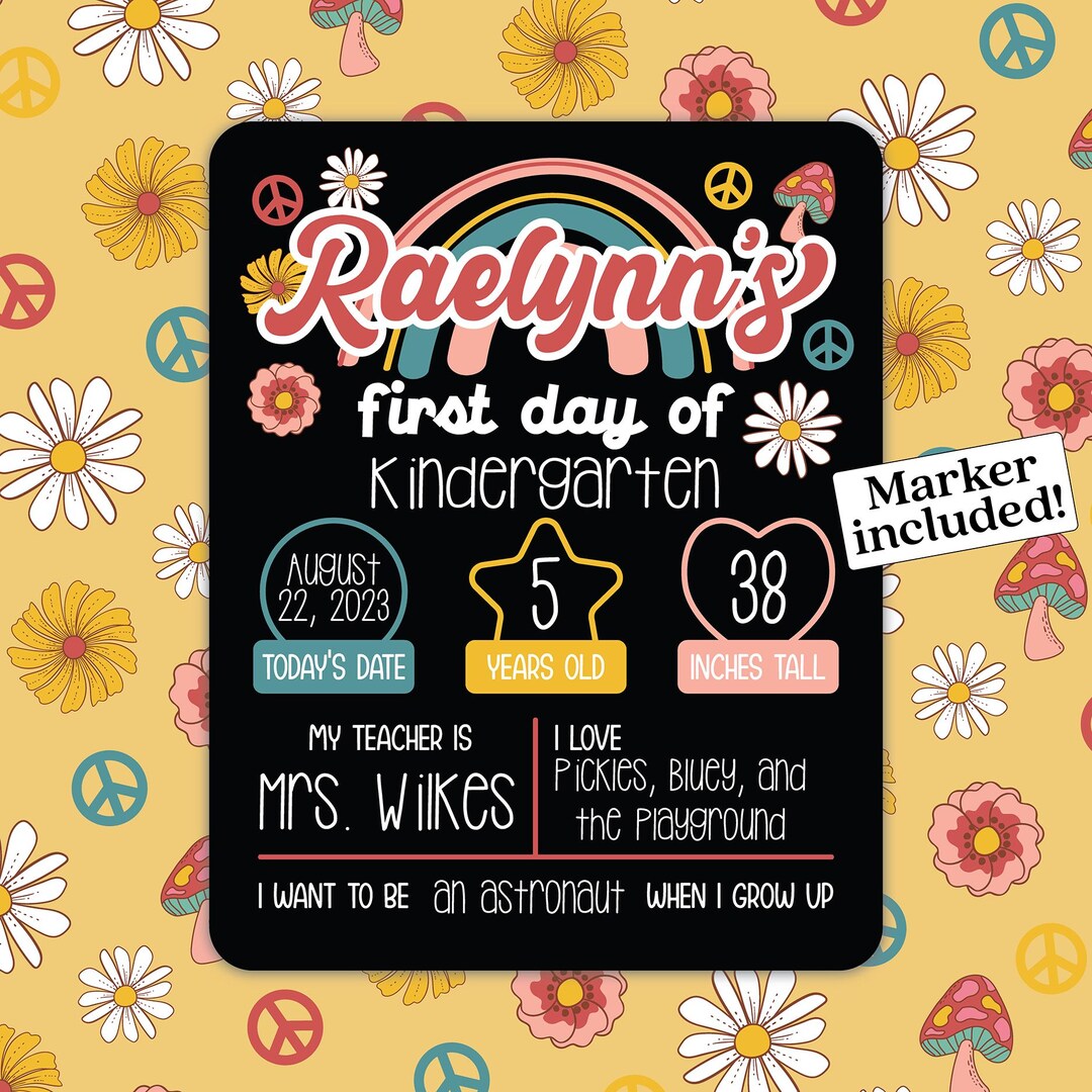 First Day of School Sign, Last Day of School Sign, Reversible First Day ...