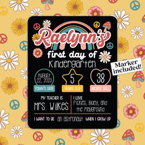 First Day of School Sign, Last Day of School Sign, Reversible First Day ...