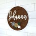 Custom Name Sign Round Sign Baby Name Sign Nursery Room Decor Wood Sign ...