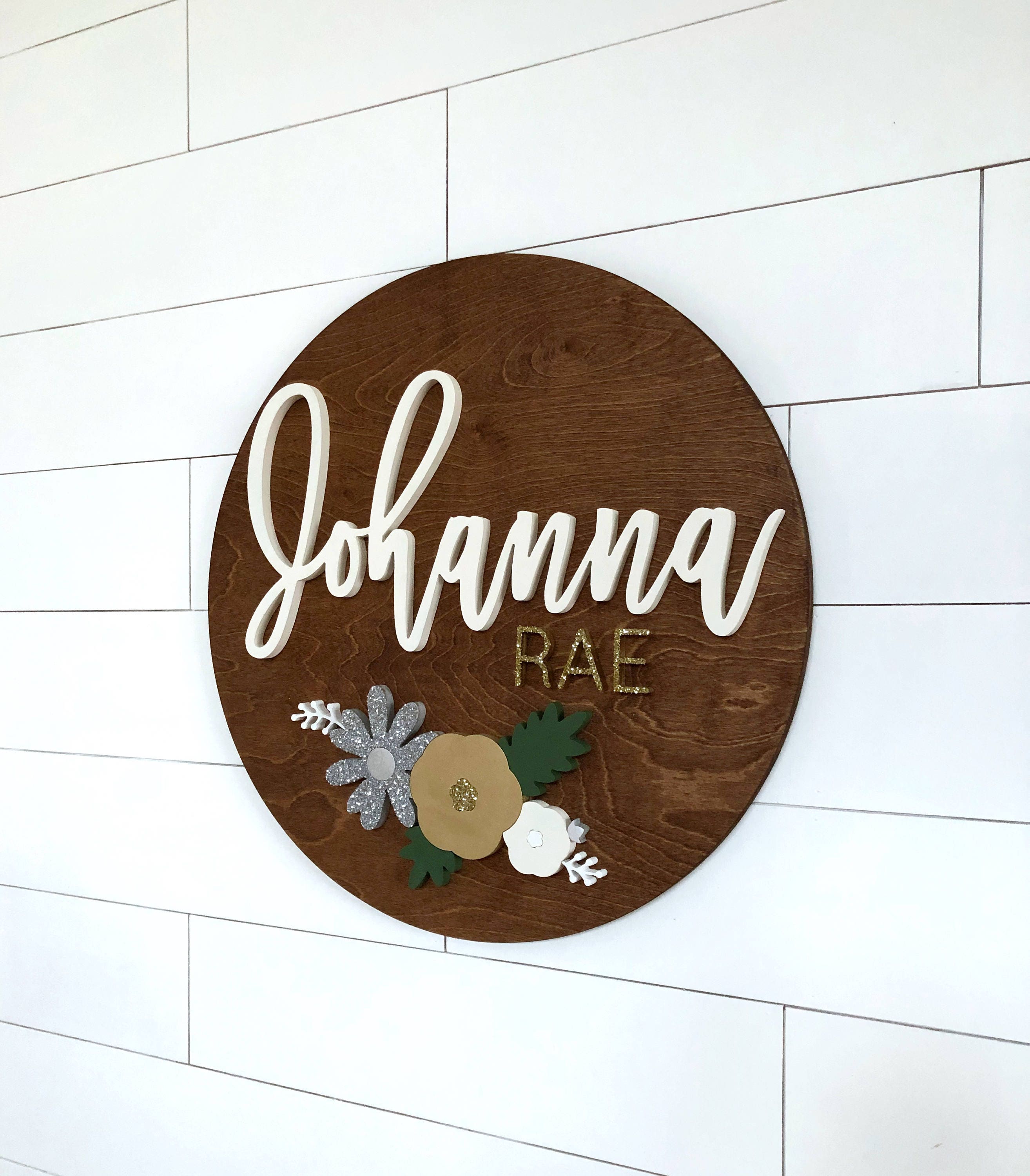 Custom Name Sign Round Sign Baby Name Sign Nursery Room | Etsy
