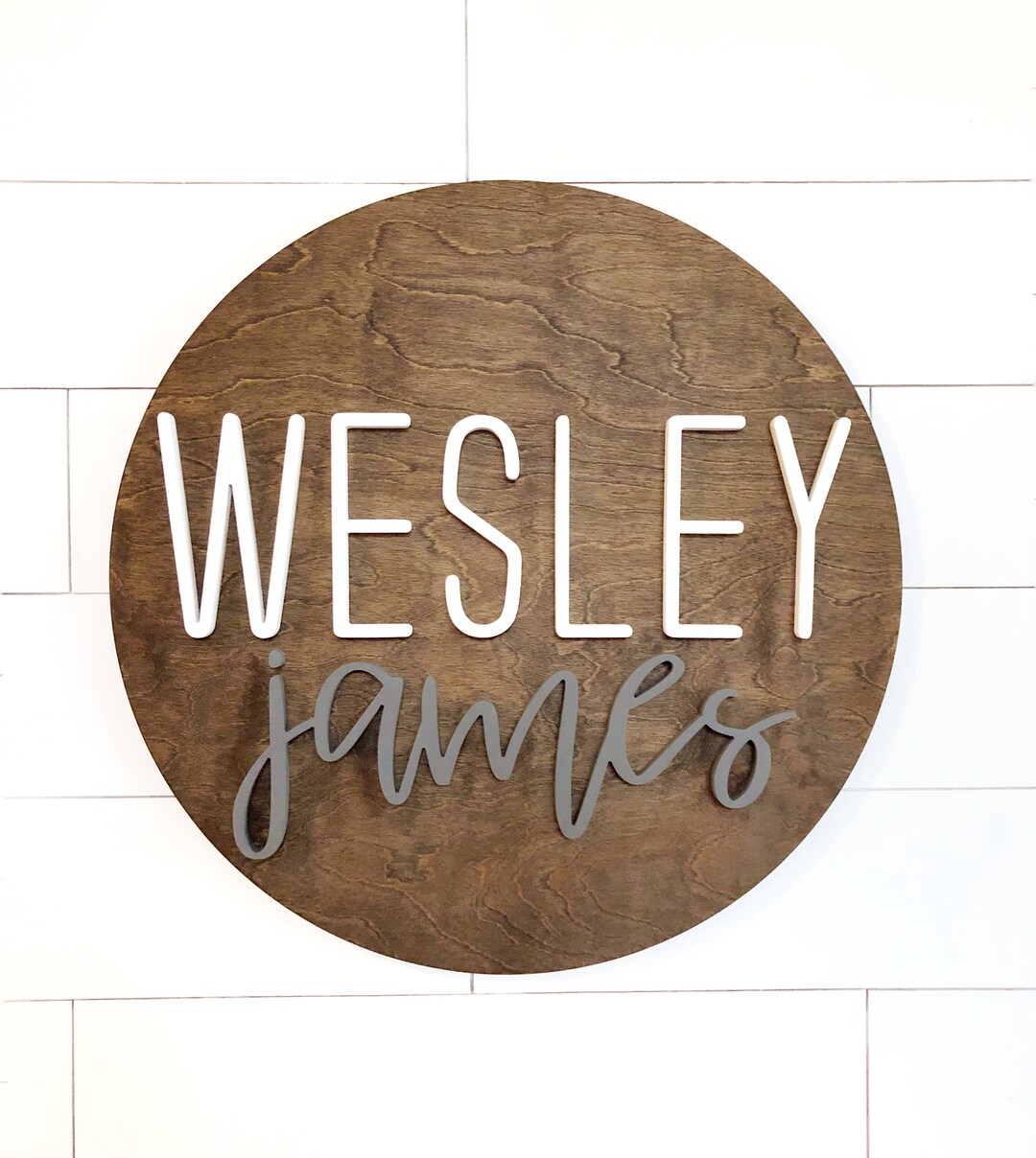 Custom Name Sign | 12"-36" Diameter | Child or Baby Name | Nursery Sign ...